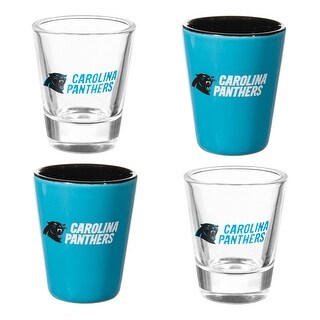Ceramic and Glass Shot Glass with Gift Box, 4pc Set, Carolina Panthers ...