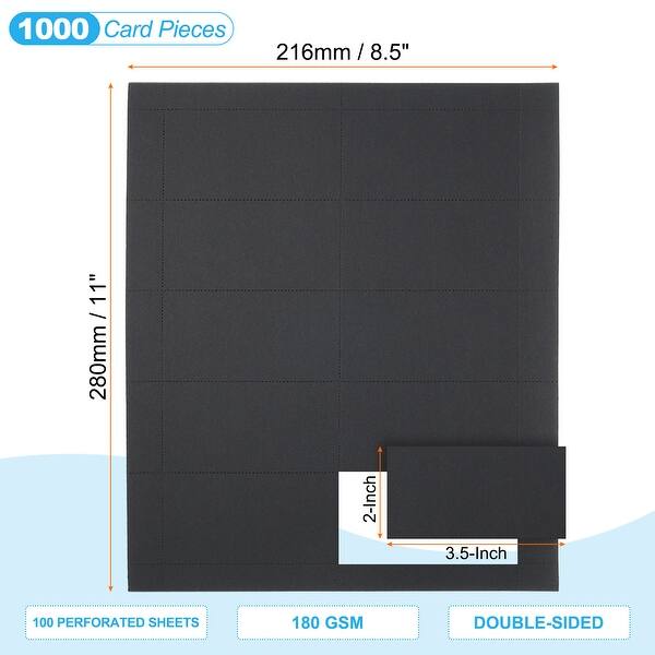 3.5"x2" Printable Business Cards, 100 Pcs Perforated Card Stock Paper ...