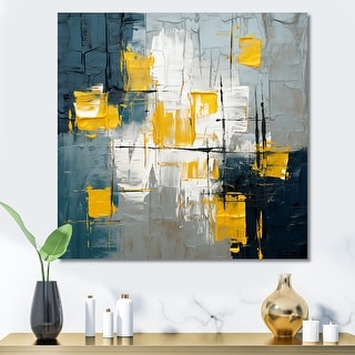 Designart "Dialogue With Hope Abstraction On Retro Blue" Abstract ...