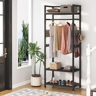 Industrial Small Clothes Rack with Shelf and Hanging Rod - Bed Bath ...