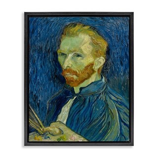 Stupell Van Gogh Blue Self Portrait Framed Floater Canvas Wall Art ...