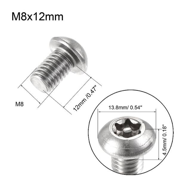 M8x12mm Torx Machine Screw 20pcs Pan Head Screws w T40 L-Type Wrench ...