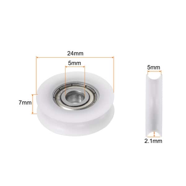 Deep U Groove Bearing Nylon Guide Roller Bearing 5x24x7mm U Groove ...