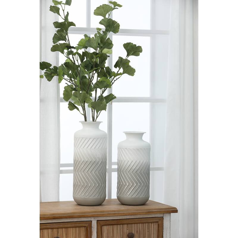 Grey and White Metal Bottle Vases (Set of 2) - On Sale - Overstock - 34609095