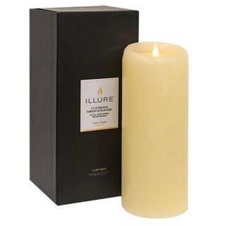 Illure Ivory Wax Pillar 4" x 10" - 4" wide by 10" high. - Bed Bath ...