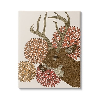 Stupell Buck Deer Abstract Wildlife Botanical Intricate Patterns Canvas ...