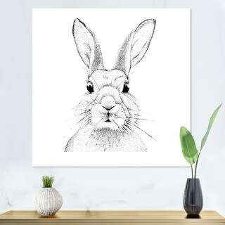 Designart "Pointillistic Monochrome Portrait Of A Rabbit" Traditional ...
