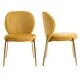 Velvet Dining Chairs Small Cute Accent Chairs with Golden Metal Legs ...