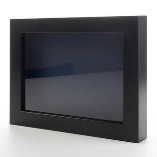 Charcoal 12x12 Wood Shadow Box with Navy Acid-Free Backing - With 5/8 ...