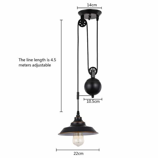 Industrial Rustic Pulley Light Hanging Fixture Lamp Chandelier - 22 x ...