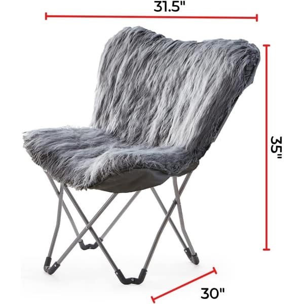 Furry Butterfly Chair - Dark Gray by DormCo - Bed Bath & Beyond - 23582727