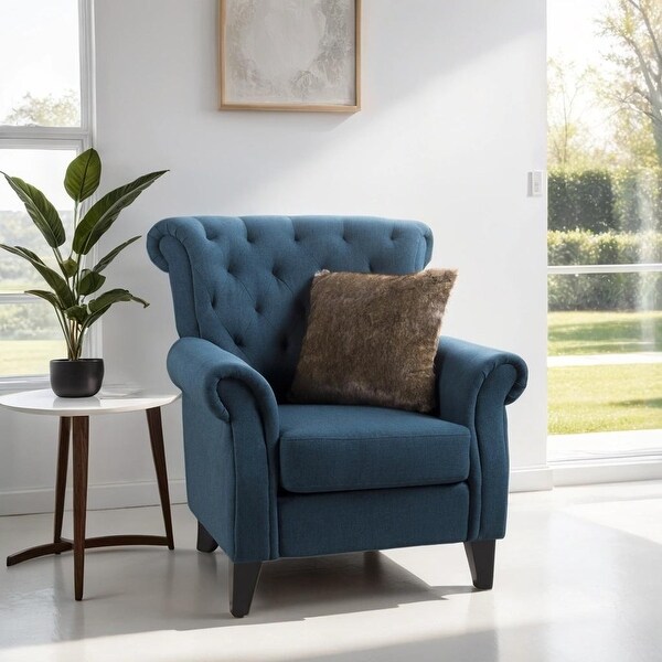Springfield Tufted Club Chair in Navy Blue Bed Bath Beyond 41434450