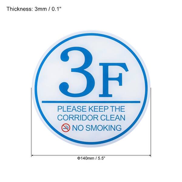 3F Floor Number Sign Acrylic Self-Adhesive Building Marking Sticker ...