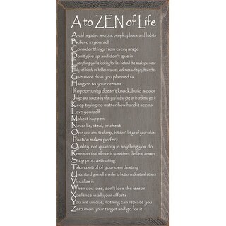 Rustic Knotty Pine Wall Art - A to ZEN Life Quote - Wall Decor - 9x18 ...
