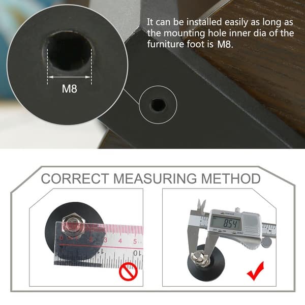 2Pcs M8x52mm Adjustable Threaded Pole Leveling Leveller Foot Furniture ...