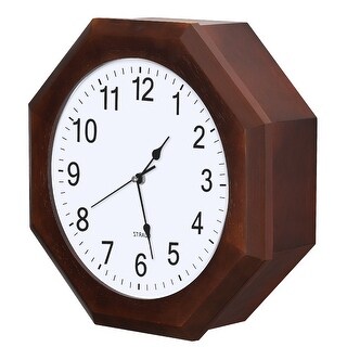 Modern Octagon Shaped Wood- Looking Plastic Wall Clock - Bed Bath ...