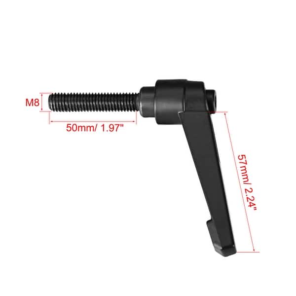 M8 x 50mm Handle Adjustable Clamping Lever Thread Male Threaded Stud - Black - M8x50mm - On Sale ...