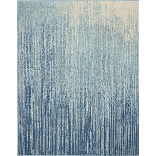 7' x 10' Navy and Light Blue Abstract Area Rug - 3'6" - Bed Bath ...