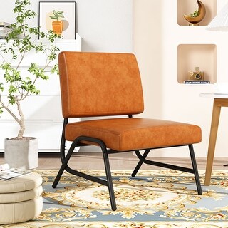Grondin Mid-Century Modern Upholstered Armless Accent Chair with Powder ...