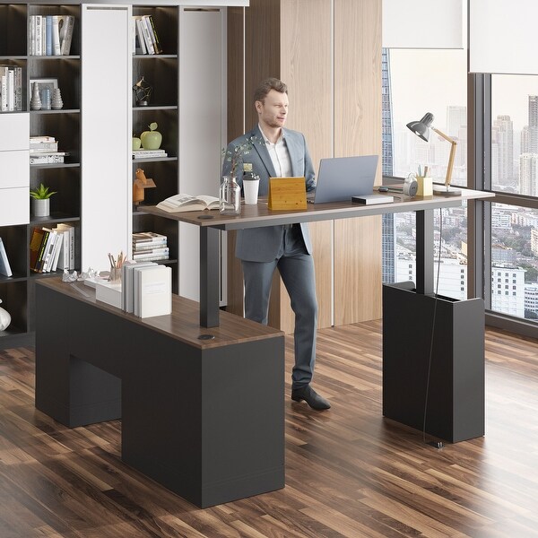 Sit to Stand Desk Spacious and Sturdy with Adjustable Height Feature