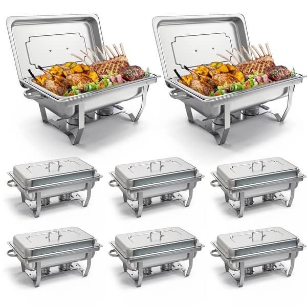 4/6/8 Packs Full Size Chafing Dish 9L Stainless Steel - Bed Bath ...