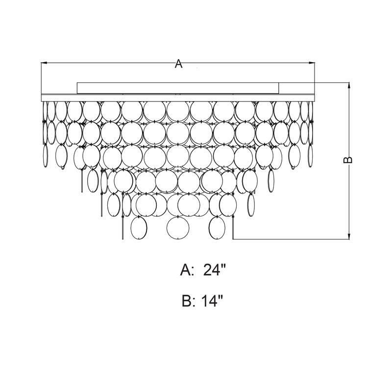 Elsa 24-in W Satin Nickel Capiz Shell Coastal Flush Mount Ceiling Light ...