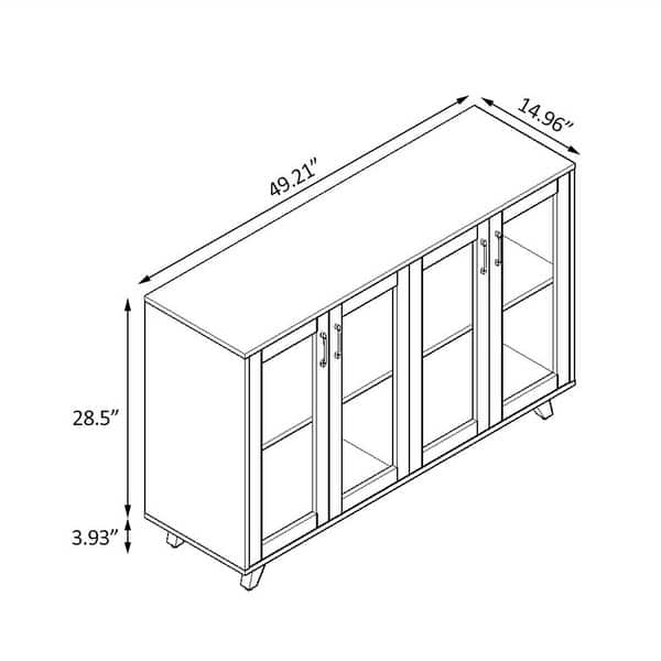 49inch Kitchen Buffet - 14.96"D x 49.2"W x 32.48"H - Bed Bath & Beyond ...