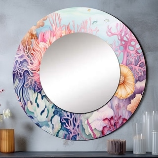 Designart "Colourful Coral Reef Heaven I" coastal coral under water ...