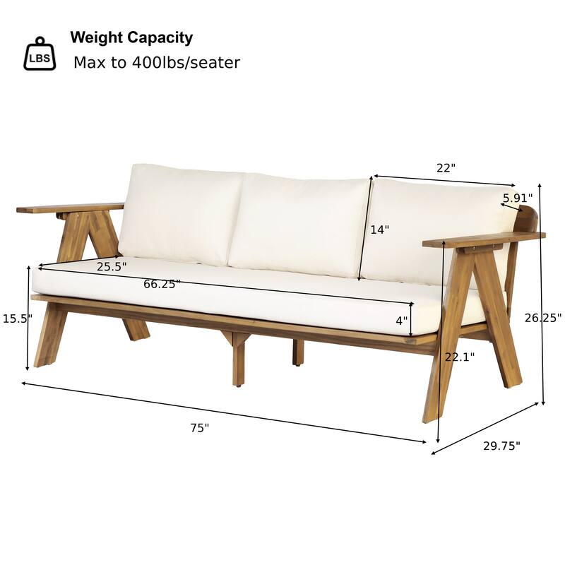Christopher Knight Home - Klyvor Outdoor Conversation Set with Acacia ...