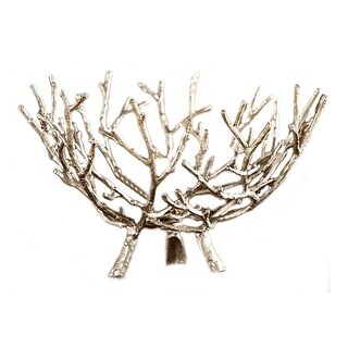 Set Of 2 Silver Finish Metal Twig Bowls - 10 X 16 X 16 inches - Bed ...