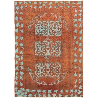 Hand-knotted Color Transition Burnt Orange Wool Rug - 9'4" x 12'0 ...