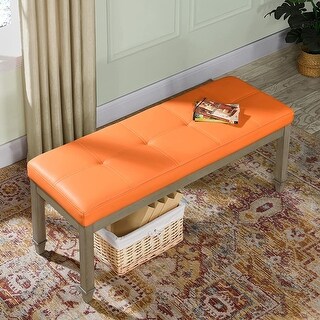 Upholstered Tufted Leather Entryway Bench - On Sale - Bed Bath & Beyond ...