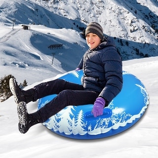 Snow 45 Inch Durable Large Inflatable Snow Sled with Reinforced Handle ...