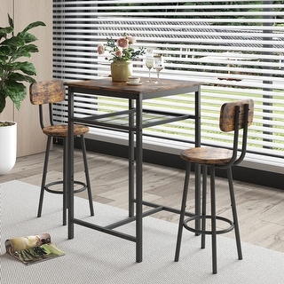 3PC Rectangular Table, Equipped with 2 bar Stools - Bed Bath & Beyond ...