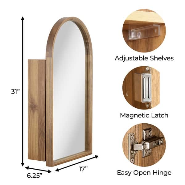 1-Door Wall-Mounted Wooden Medicine Cabinet with Mirror - Bed Bath ...