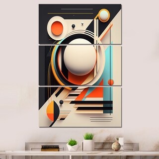 Designart "Retro Elementary Geometrics IV" Modern Geometric Canvas Art ...