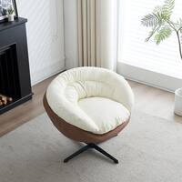 360° Swivel Barrel Accent Modern Upholstered Round Armchairs Leisure ...