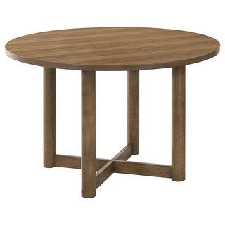 Crestmore 46-inch Round Wood Dining Table Walnut - 45.75'' x 45.75'' x ...