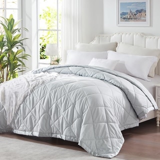 Down Alternative Blanket with Satin Trim, Bedding Quilt Lightweight ...