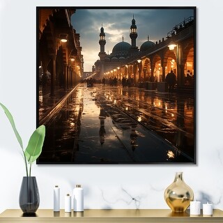 Designart "Al Azhar Mosque I" Cityscape Yellow Wall Decor - Industrial ...