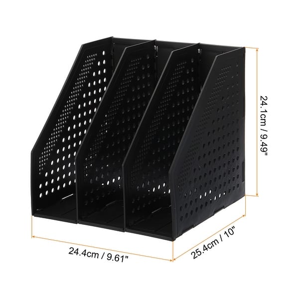Collapsible Magazine File Holder, 3 Compartment Desktop Organizer - 3 ...