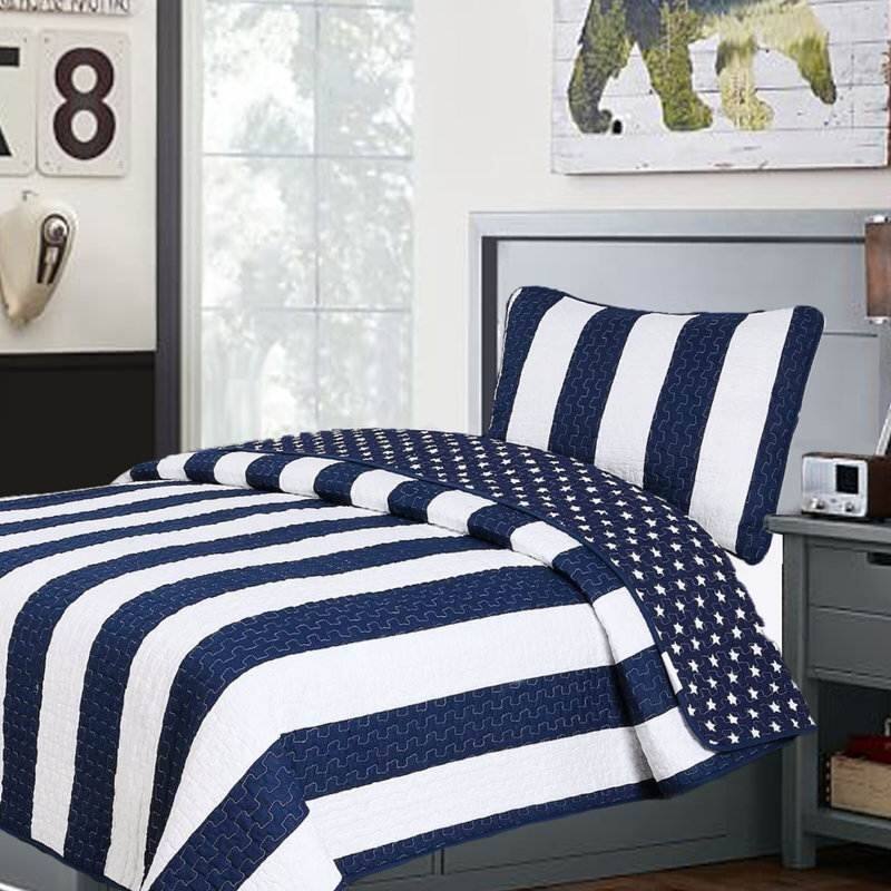Navy And White Quilt