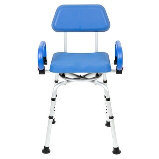 iLIVING Swivel Pivoting Shower Chair w/ Padded Seat, Adjustable Height ...