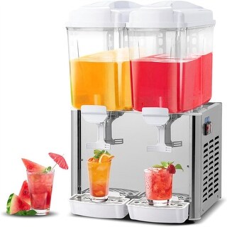 9.6 Gallon 110V 250W 2 Tanks Stainless Steel Beverage Dispenser With ...
