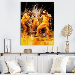 Designart "Yellow Jazz Dance Fusion IV" Dance Wall Art - Bed Bath ...