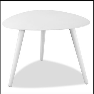 Small White Metal End Table Modern Triangle Side Table for Living Room ...