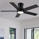 52" Black Lowe Profile Ceiling Fan with Light, Remote Control - Bed ...