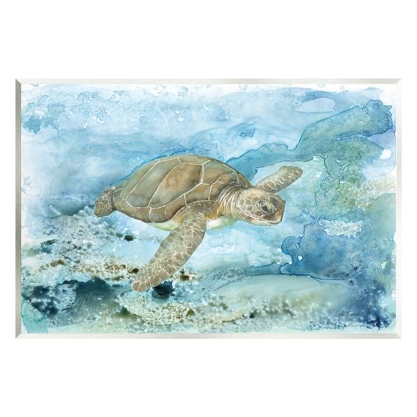 Stupell Modern Sea Turtle Splash Wall Plaque Art Design by Leslie ...