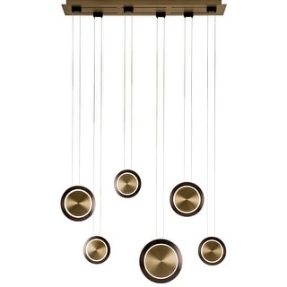 PageOne Lighting Saturn 18.50 pound Antique Brass Black Bronze LED ...