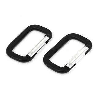 Outdoor Spring Loaded Carabiners Clips Hooks Black 5cm Long 2PCS - Bed ...